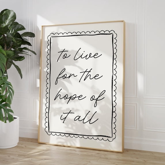 NO frameless Artistic Expression To Live For The Hope Of It All ...