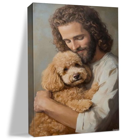 [NO frameless] Divine Designs Vintage Abstract Jesus and Poodle Dog ...