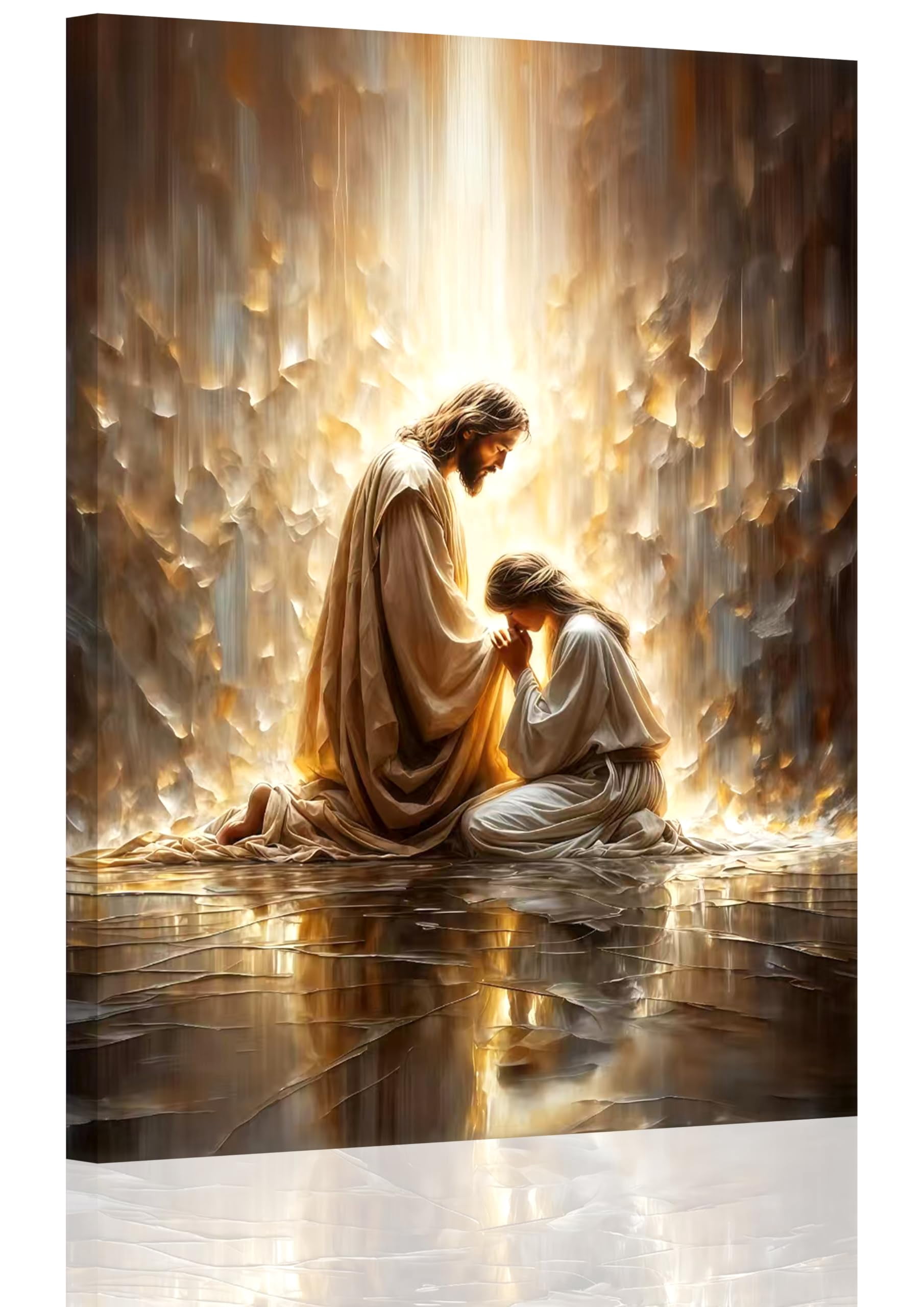 [NO frameless] Faithful Prints Jesus and Girl Praying Faith in God ...
