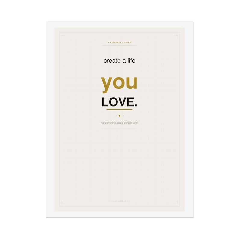 [NO frameless] StudioDecor Motivational Create a Life You Love ...