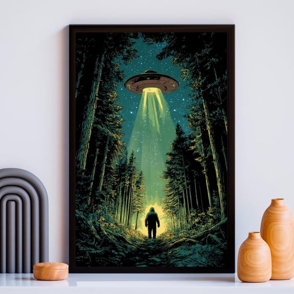 NO frameless Wall Art Co Graphic Novel Bigfoot Sasquatch Forest Geeky ...