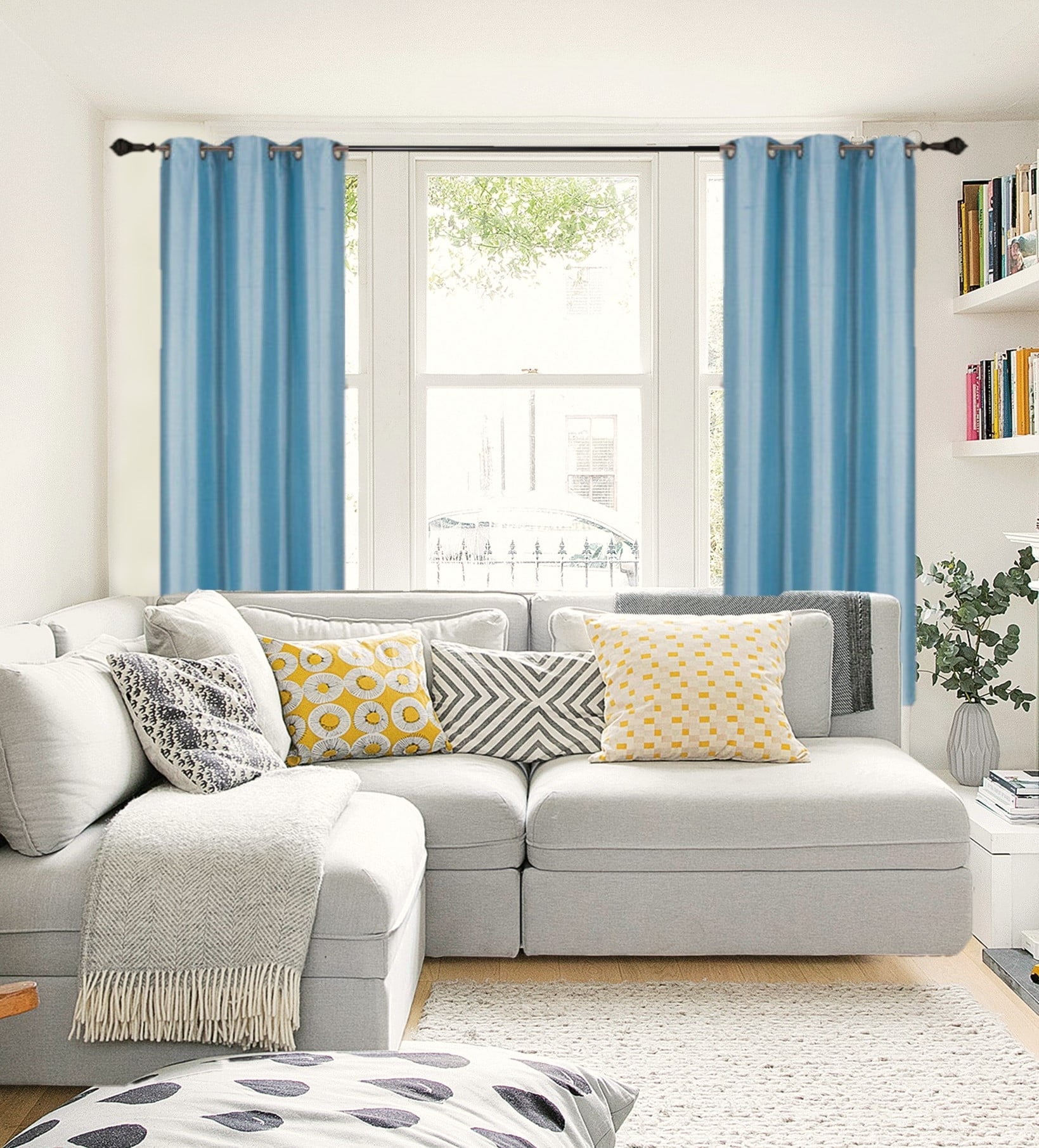 NOA Blackout Thick Short Window Curtain Treatment Drapes Grommets Full ...