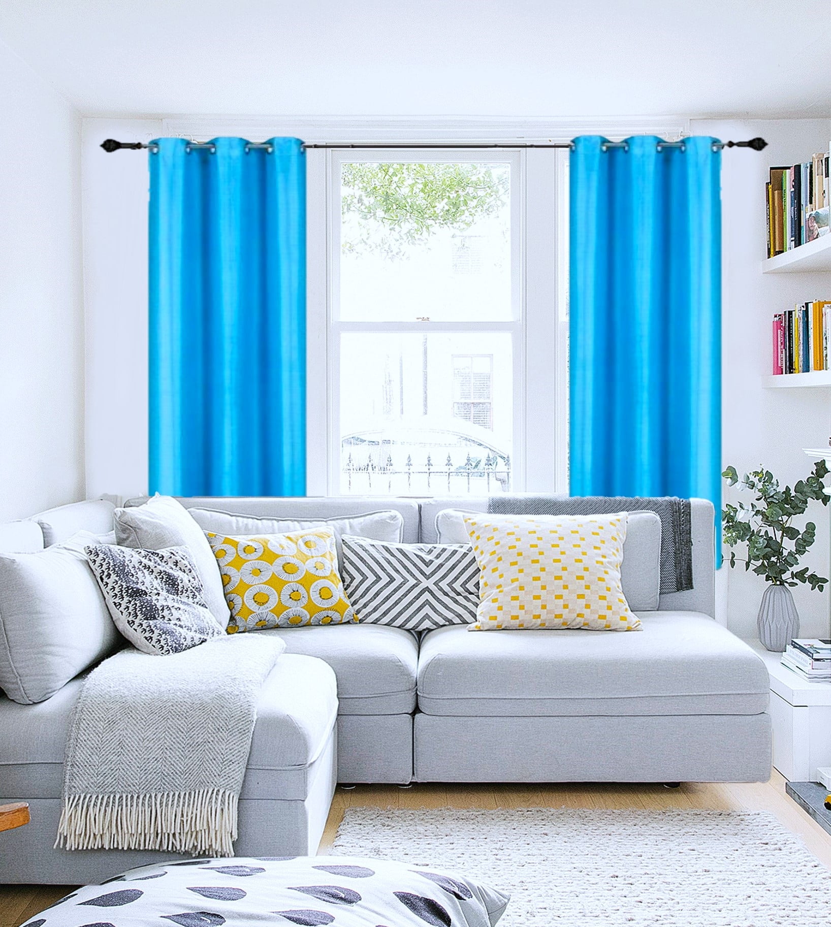 NOA Blackout Thick Short Window Curtain Treatment Drapes Grommets Full ...