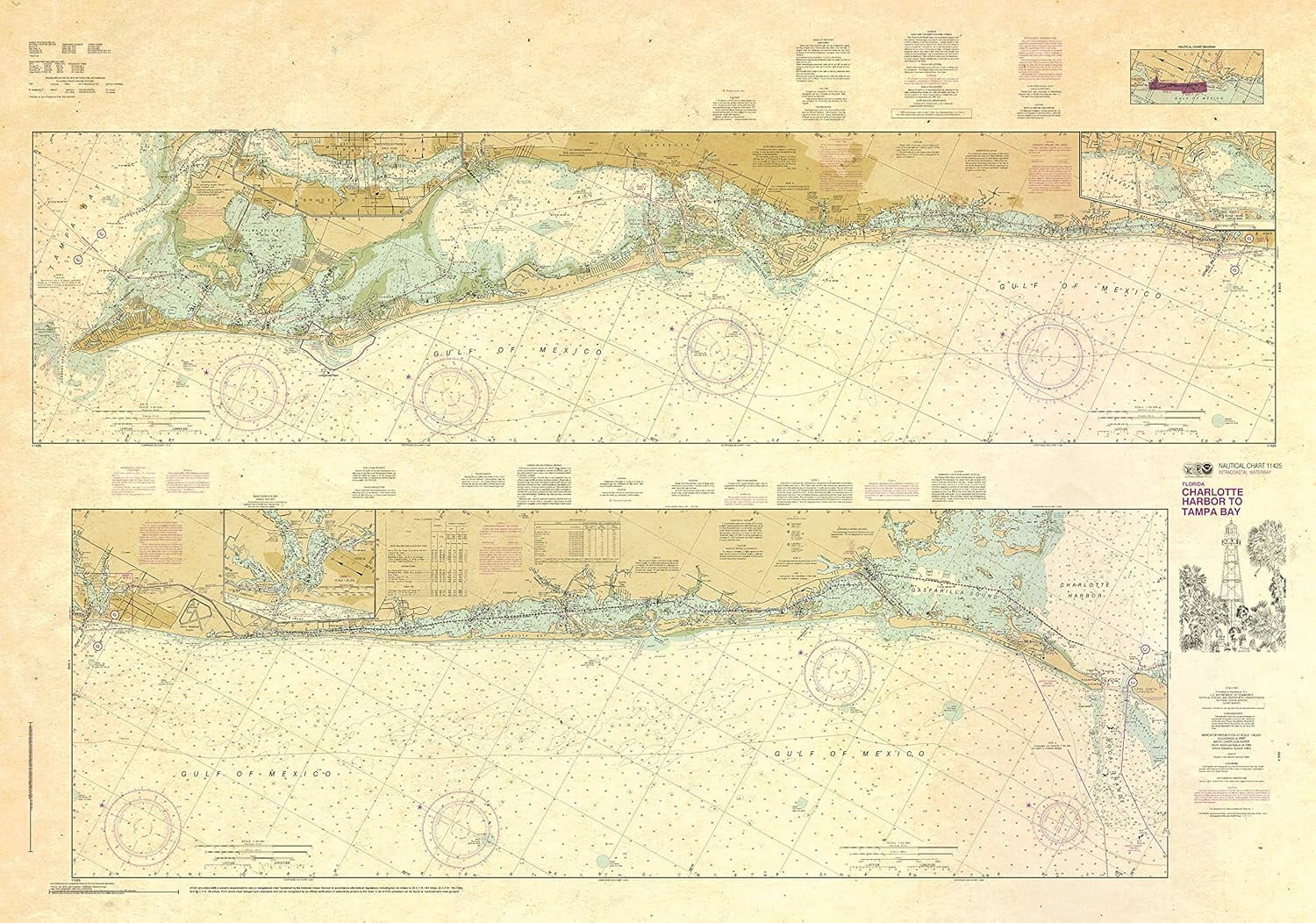 NOAA Chart 11425: Intracoastal Waterway Charlotte Harbor to Tampa Bay ...