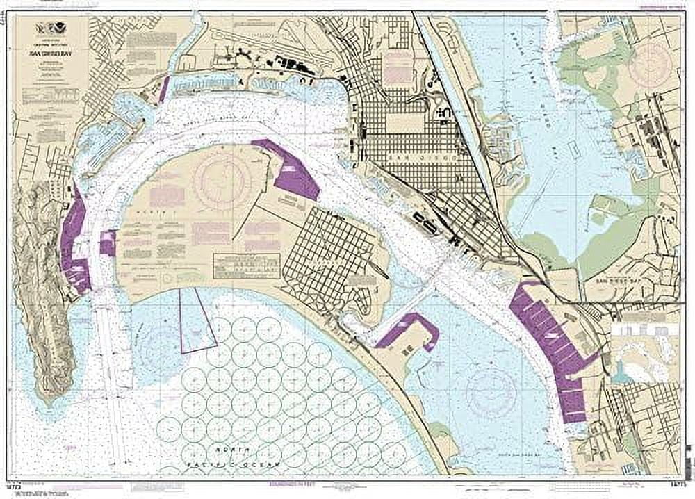 NOAA Chart 18773: San Diego Bay, 35.5 X 49.4, Traditional Paper ...