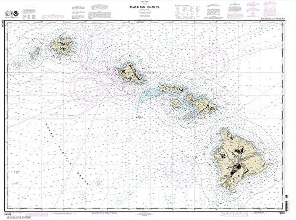 NOAA Chart 19004: Hawai'ian Islands (Traditional Paper) 34.5 x 46.4 ...