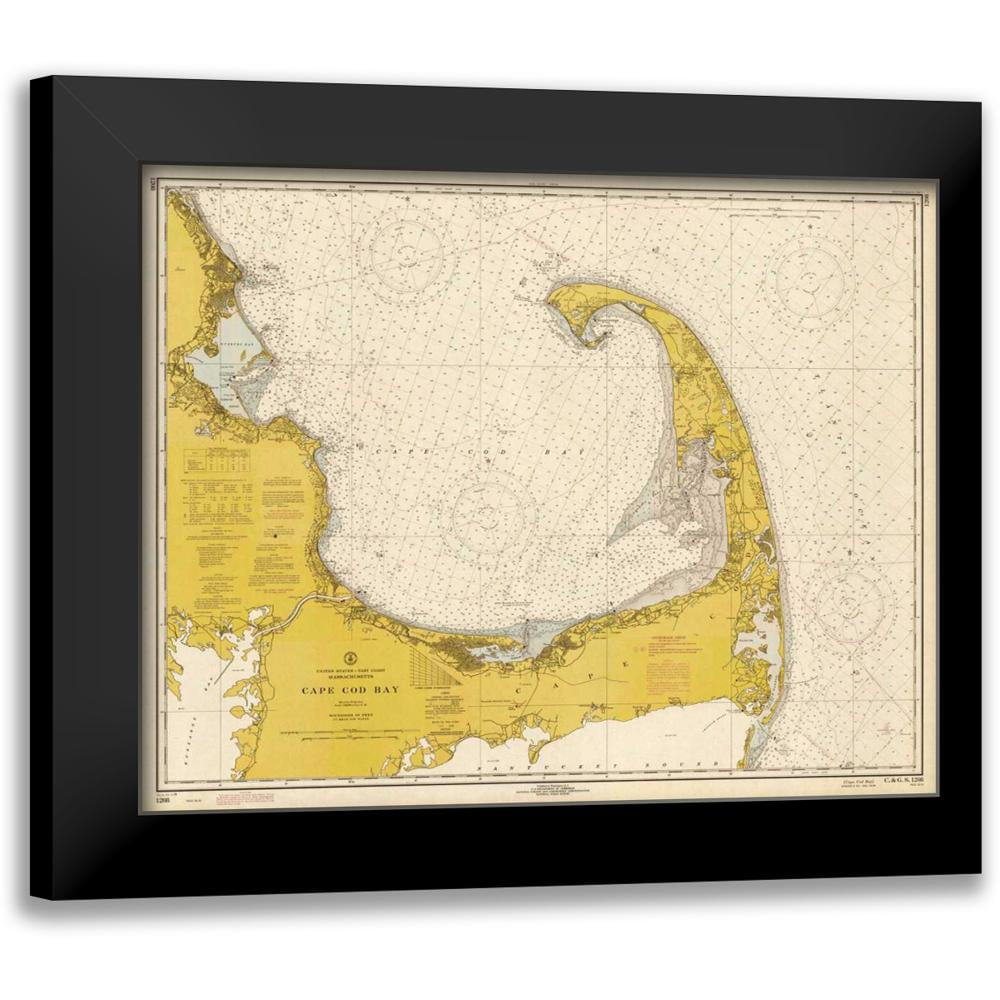 NOAA Historical Map-Chart 14x12 Black Modern Framed Museum Art Print ...