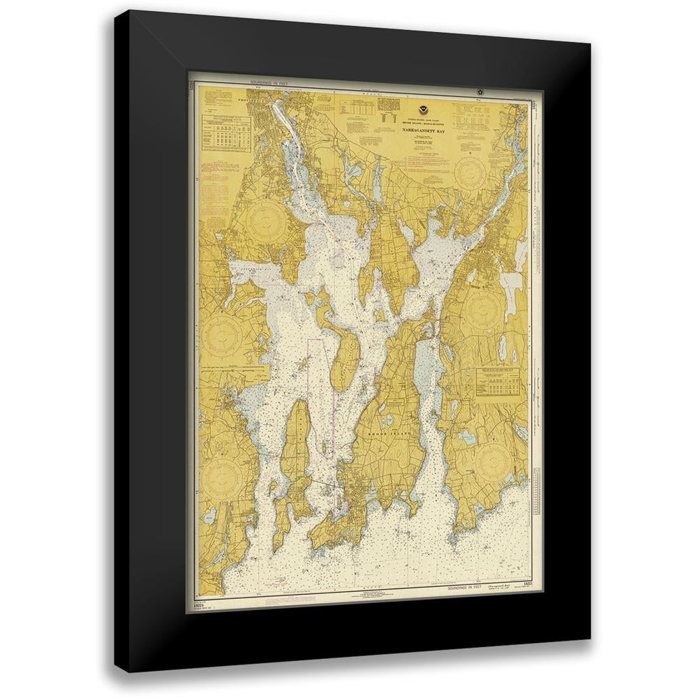 NOAA Historical Map and Chart Collection 11x14 Black Modern Framed ...
