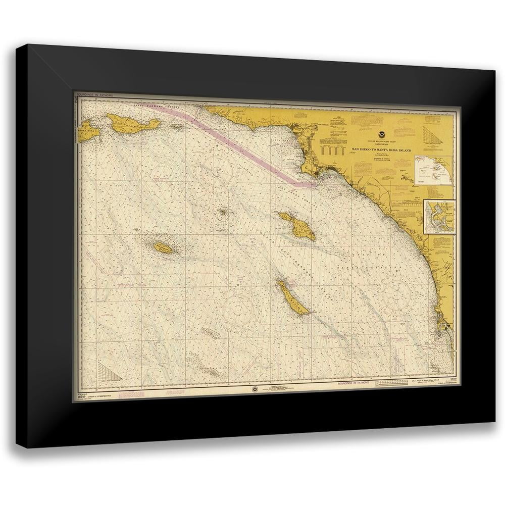 NOAA Historical Map and Chart Collection 14x11 Black Modern Framed ...