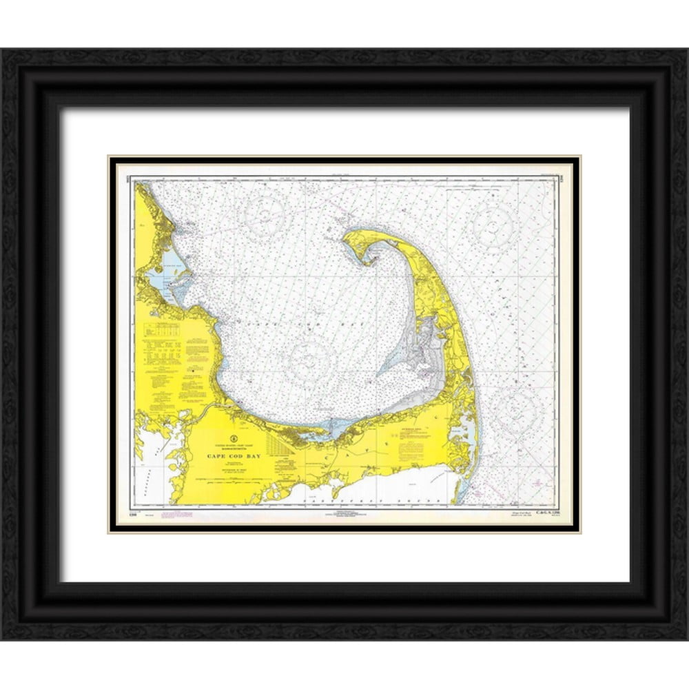 NOAA Historical Map and Chart Collection 14x12 Black Ornate Wood Framed ...