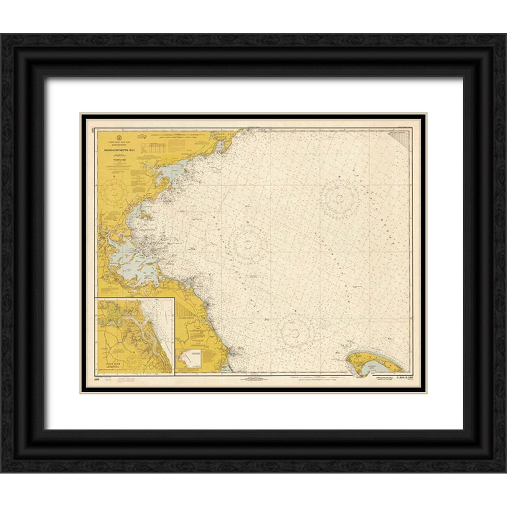 NOAA Historical Map and Chart Collection 14x12 Black Ornate Wood Framed ...