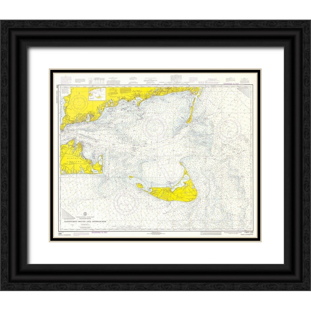 NOAA Historical Map and Chart Collection 14x12 Black Ornate Wood Framed ...