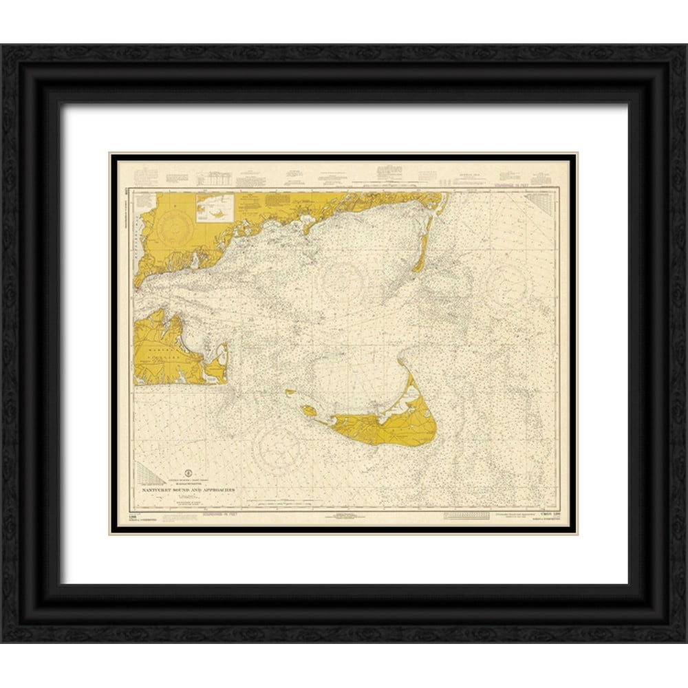 NOAA Historical Map and Chart Collection 14x12 Black Ornate Wood Framed ...