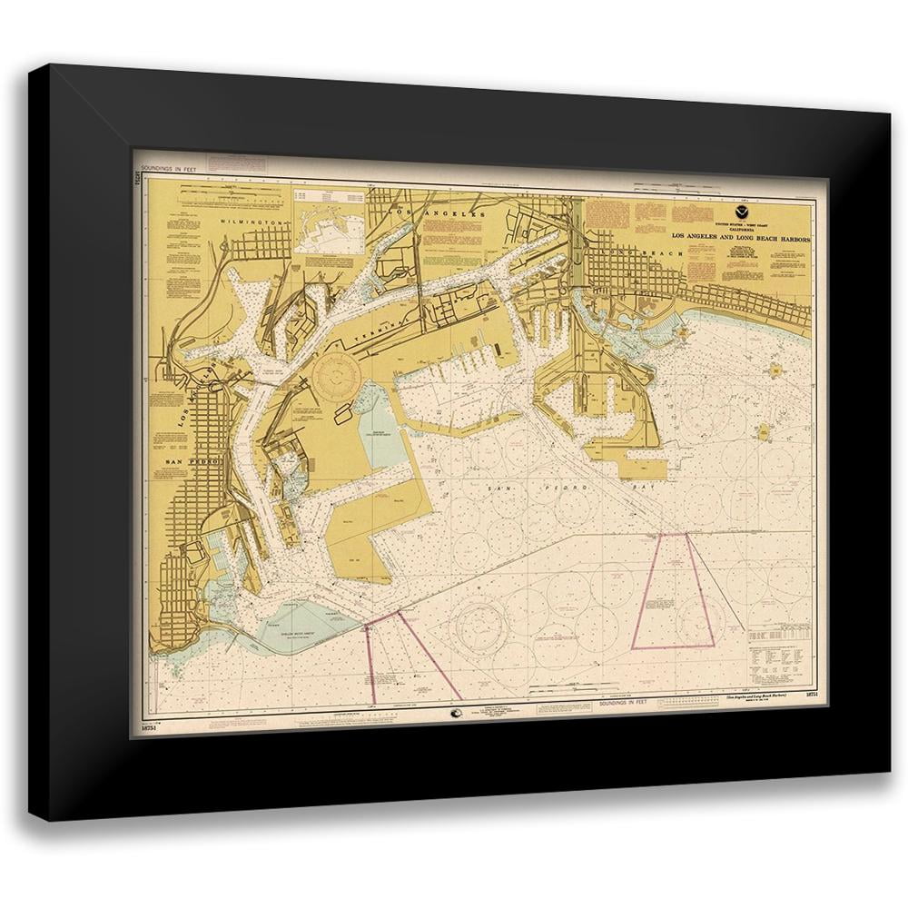 NOAA Historical Map and Chart Collection 18x15 Black Modern Framed ...
