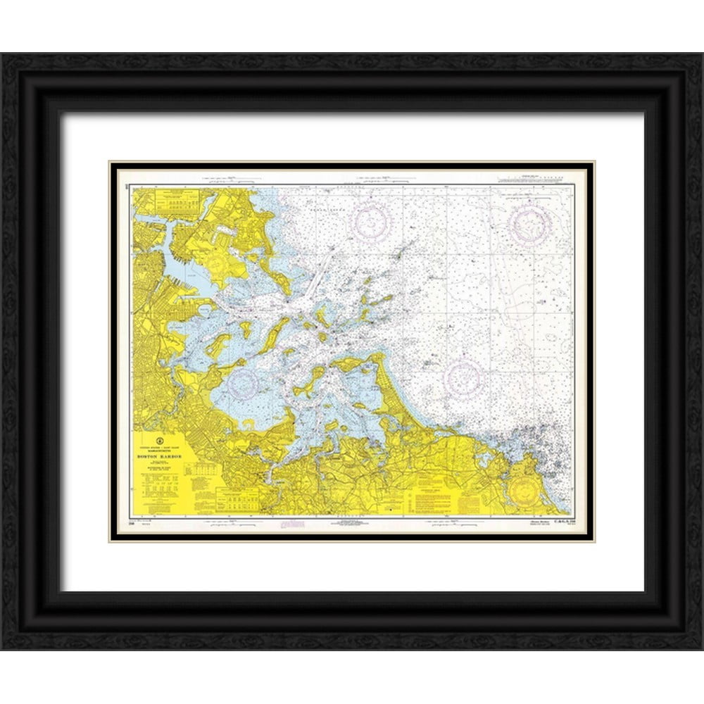 NOAA Historical Map and Chart Collection 18x15 Black Ornate Wood Framed ...