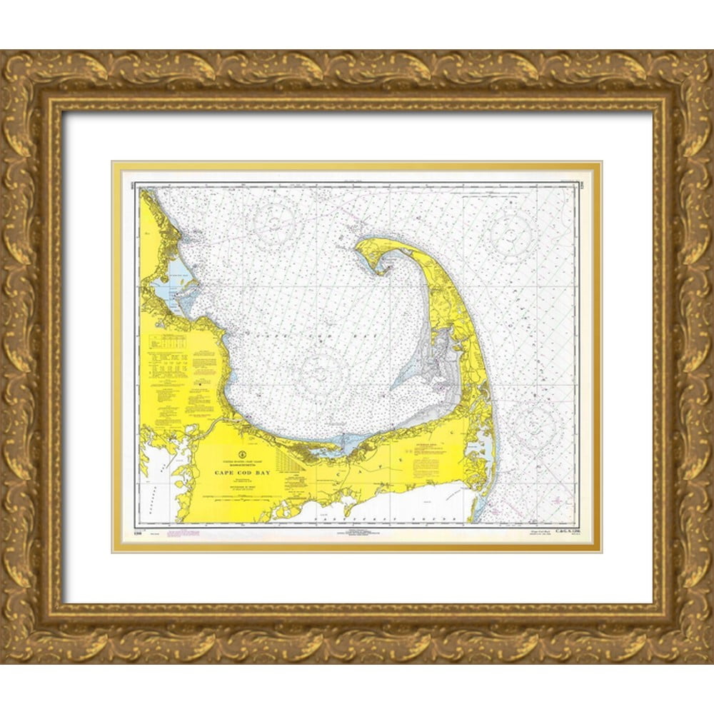 NOAA Historical Map and Chart Collection 18x15 Gold Ornate Wood Framed ...