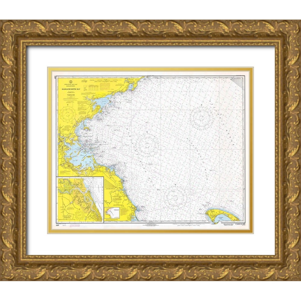 NOAA Historical Map and Chart Collection 18x15 Gold Ornate Wood Framed ...