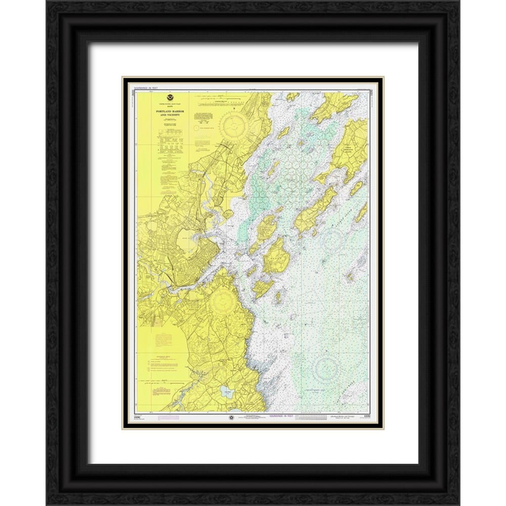 NOAA Historical Map and Chart Collection 19x24 Black Ornate Wood Framed ...