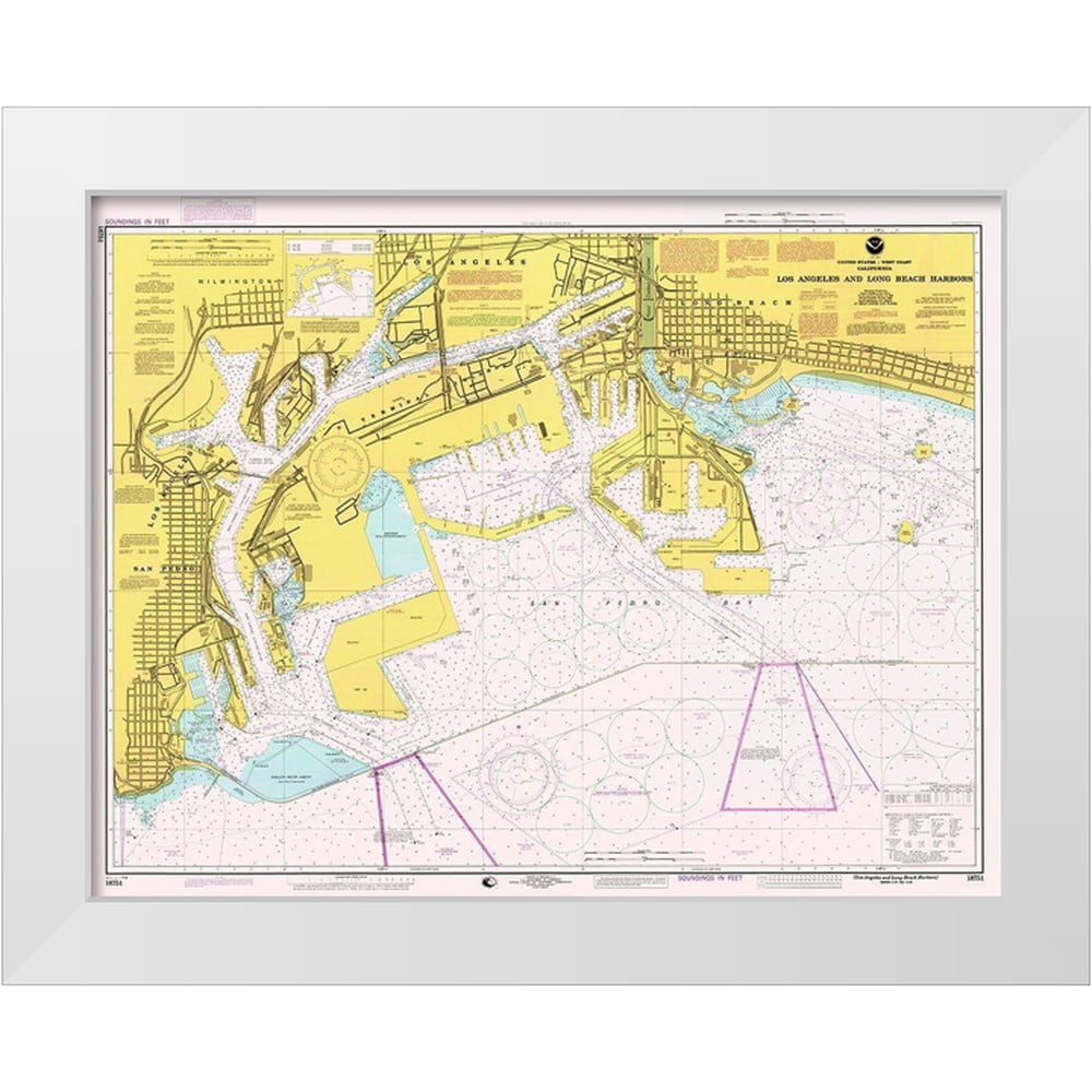 NOAA Historical Map and Chart Collection 24x19 White Modern Wood Framed ...