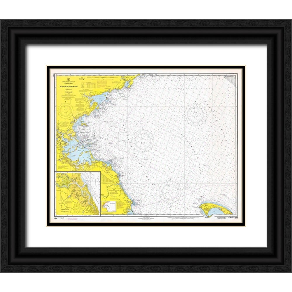 NOAA Historical Map and Chart Collection 32x26 Black Ornate Wood Framed ...