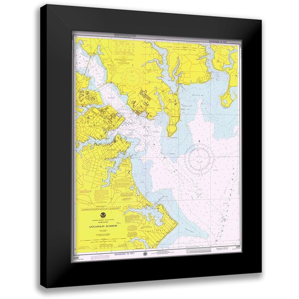 NOAA Historical Map and Chart Collection 12x14 Black Modern Framed ...