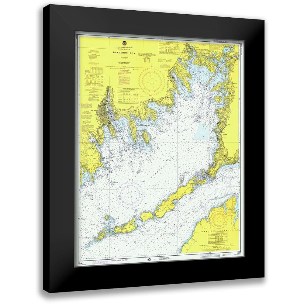 NOAA Historical Map and Chart Collection 12x14 Black Modern Framed ...