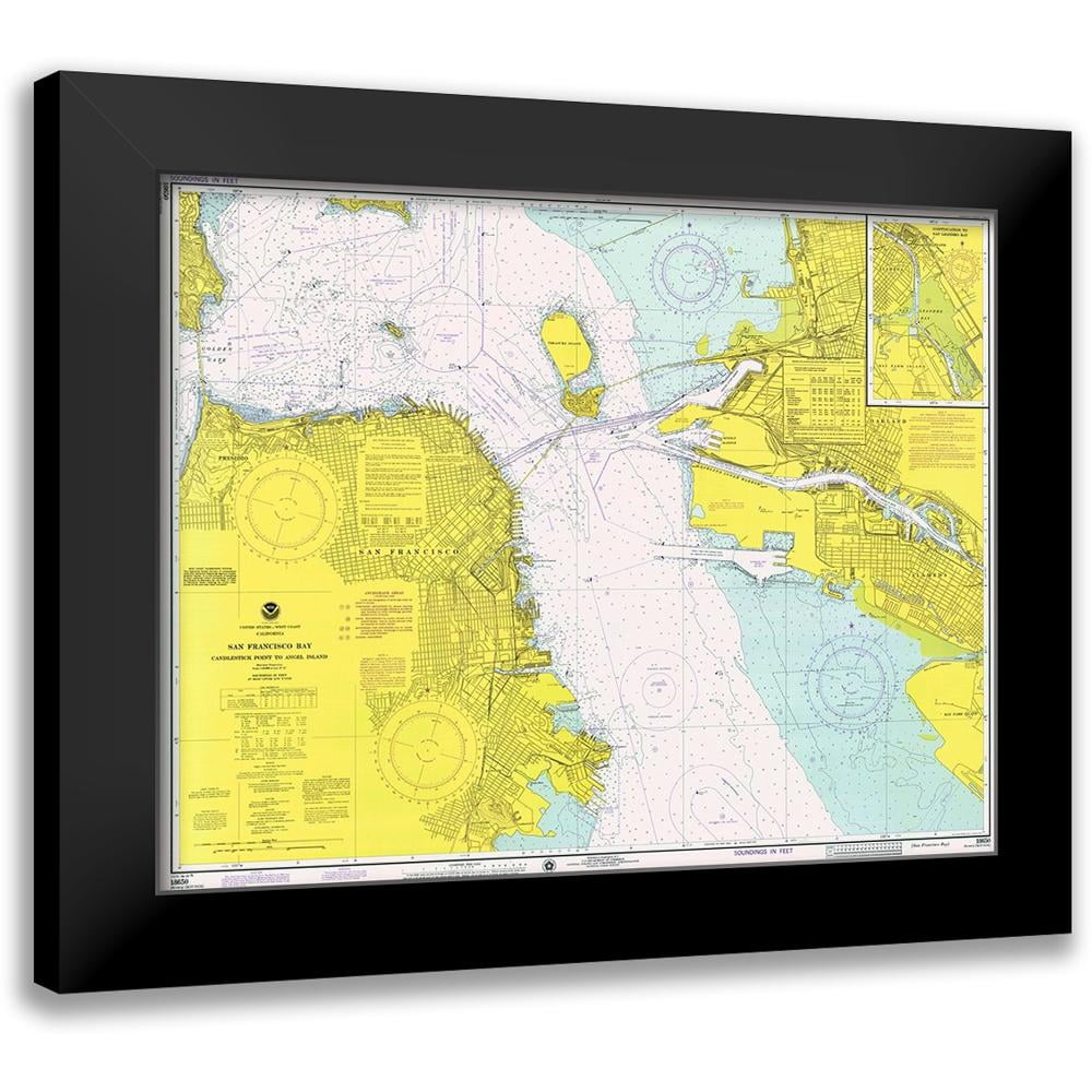 NOAA Historical Map and Chart Collection 14x12 Black Modern Framed ...