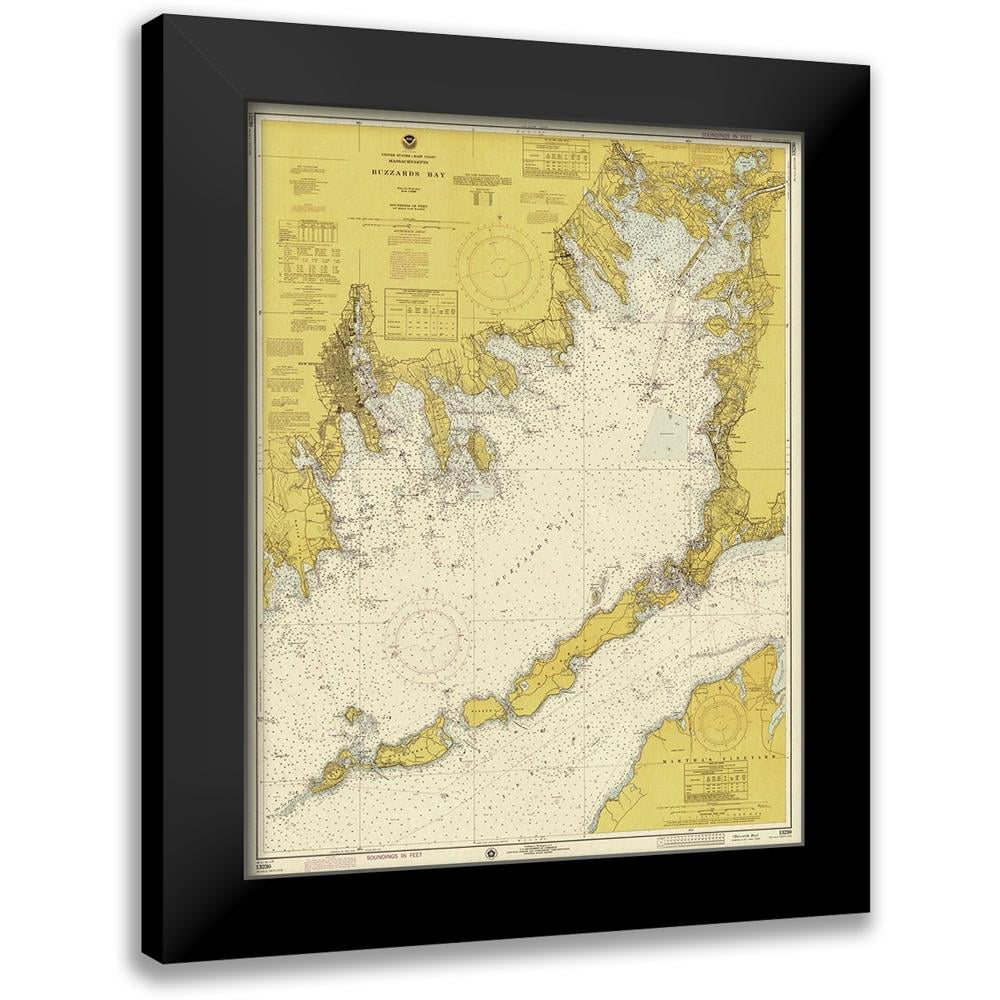 NOAA Historical Map and Chart Collection 15x18 Black Modern Framed ...