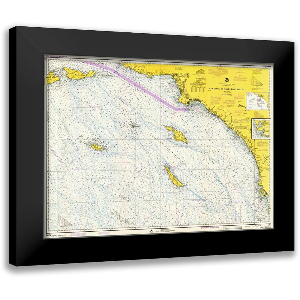 NOAA Historical Map and Chart Collection 18x14 Black Modern Framed ...