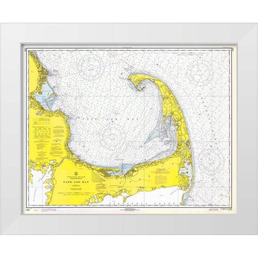 NOAA Historical Map and Chart Collection 18x15 White Modern Wood Framed ...