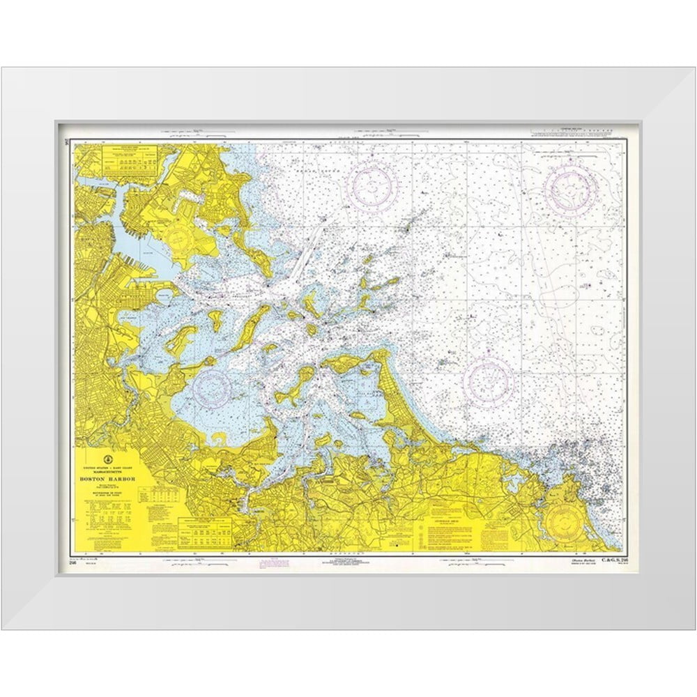 NOAA Historical Map and Chart Collection 24x19 White Modern Wood Framed ...