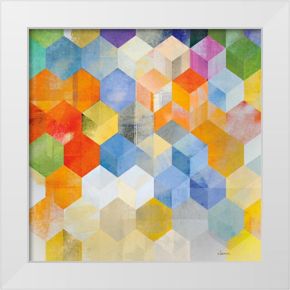 NOAH 15x15 White Modern Wood Framed Museum Art Print Titled - Cubitz II ...