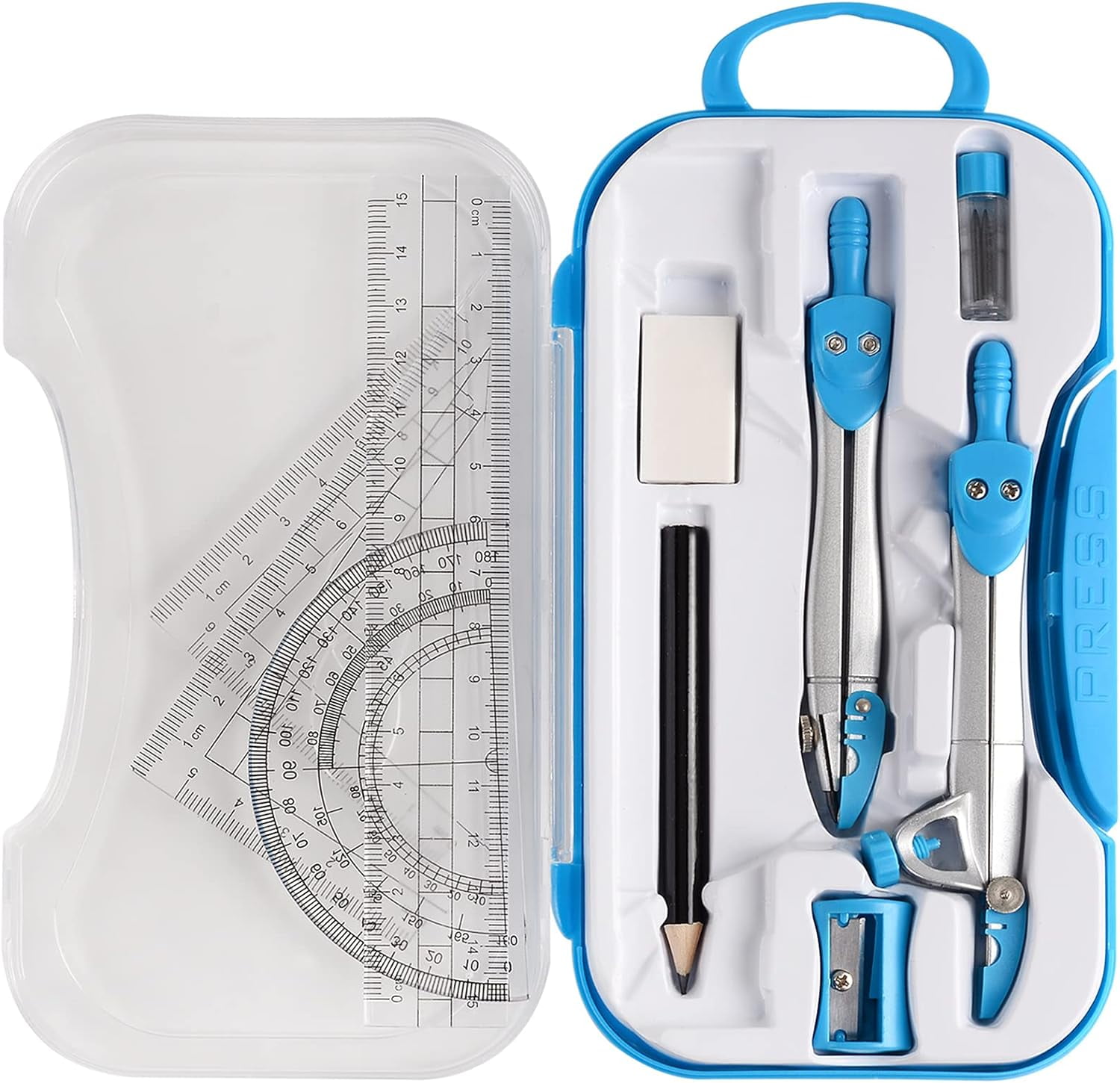 NOANTA 10 Pieces Math Geometry Kit Set Student Supplies with ...