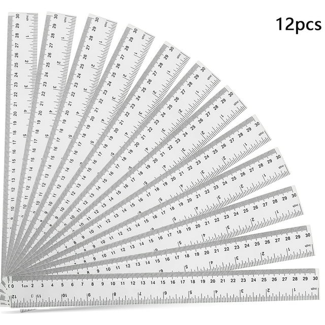 NOANTA Plastic Transparent Ruler, 12 in, 12 Pack - Walmart.com