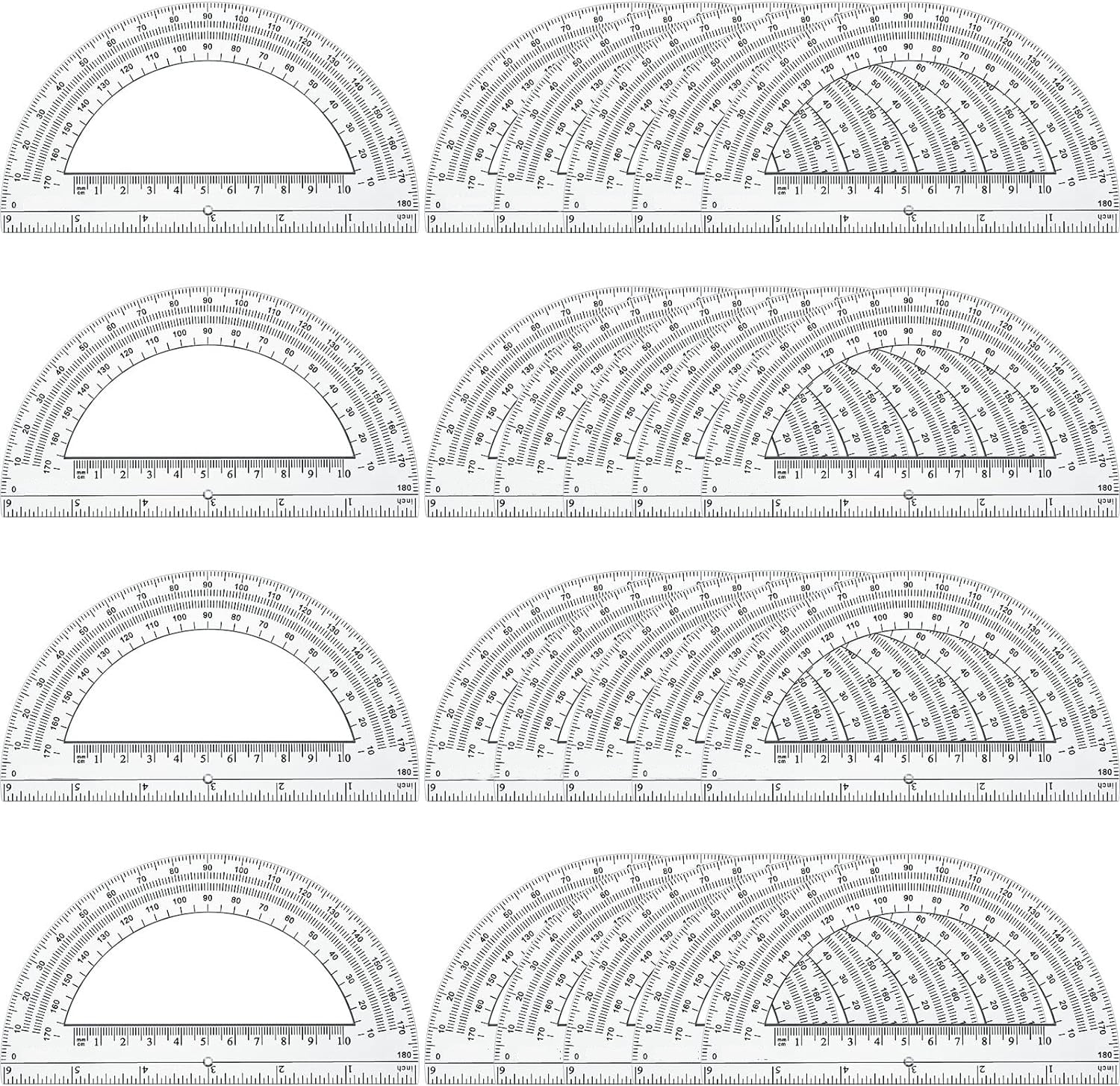 NOANTA 24 Pack Math Protractor Bulk Plastic Protractors 180 Degrees, 6 ...