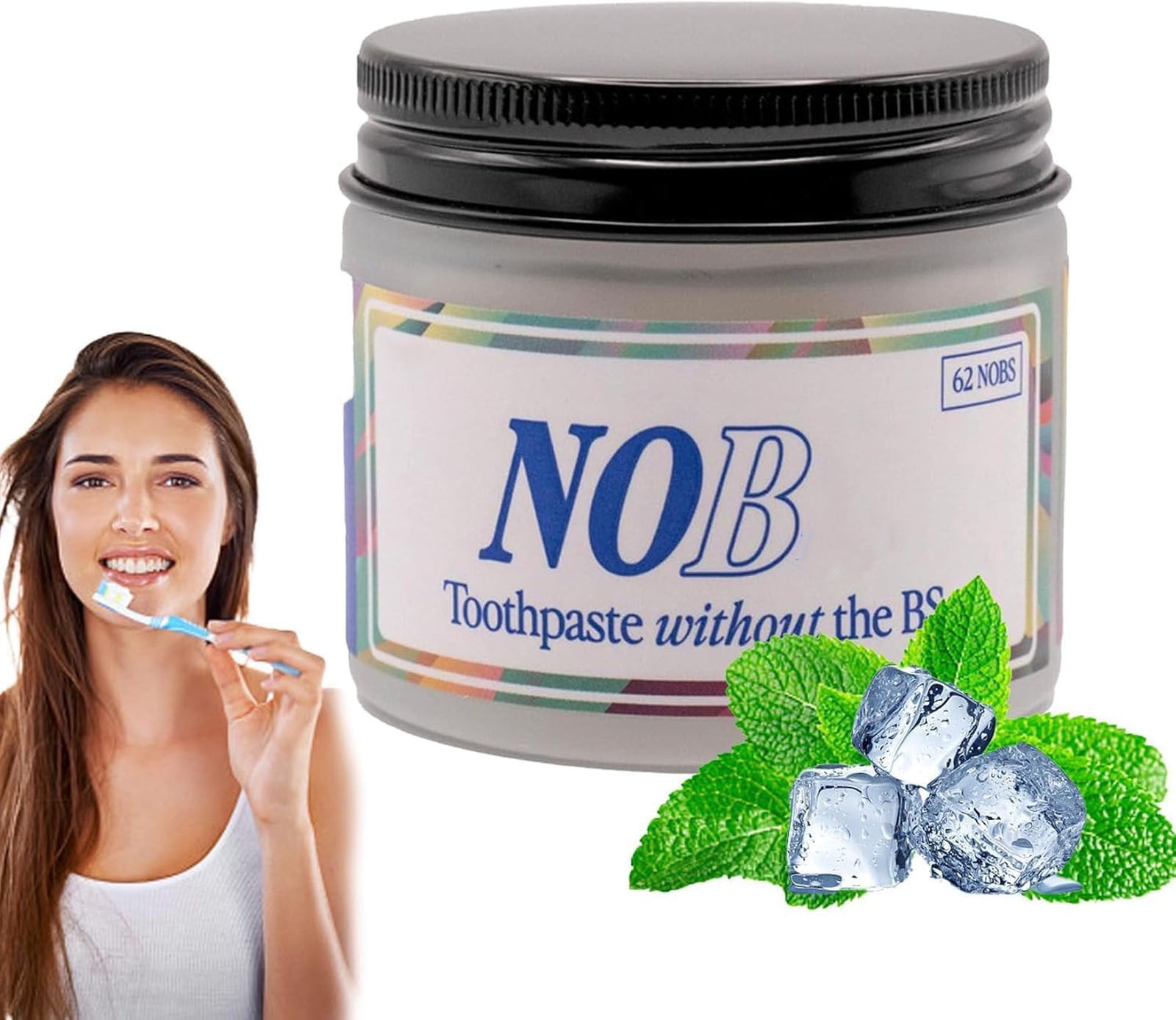 NOB S Toothpaste Tablets, Chewable Probiotic Solid Toothpaste Tablets ...