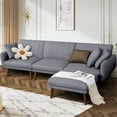 NOBLEMOOD Sleeper Sectional Sofa Bed for Living Room, L-Shaped Linen ...
