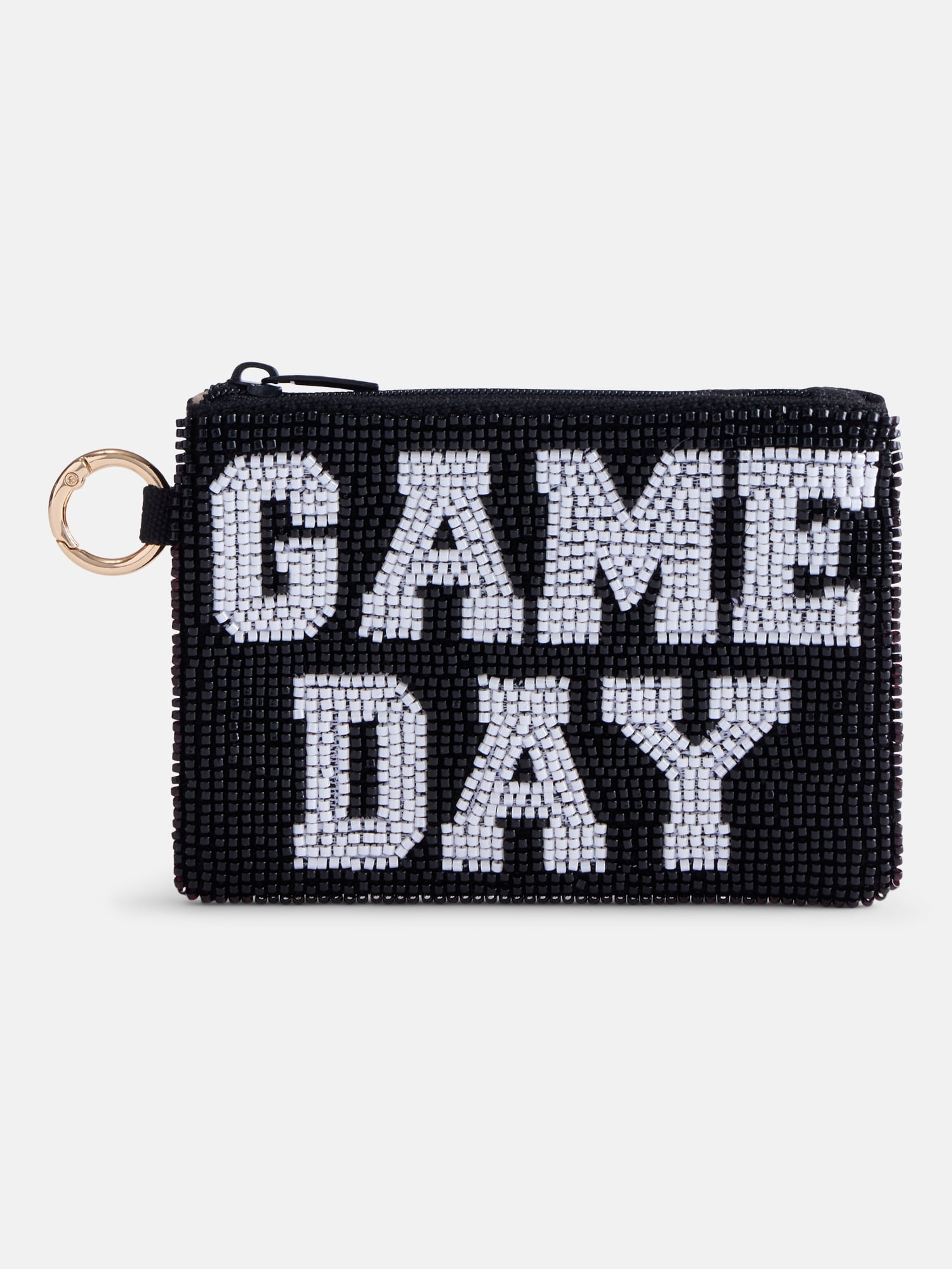 No Boundaries Women’s Game Day Beaded Pouch, Black - Walmart.com