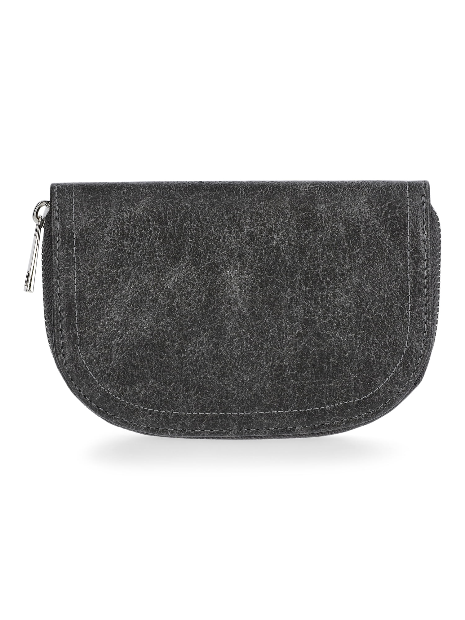 No Boundaries Women's Fashion Moto Rounded Wallet, Grey - Walmart.com