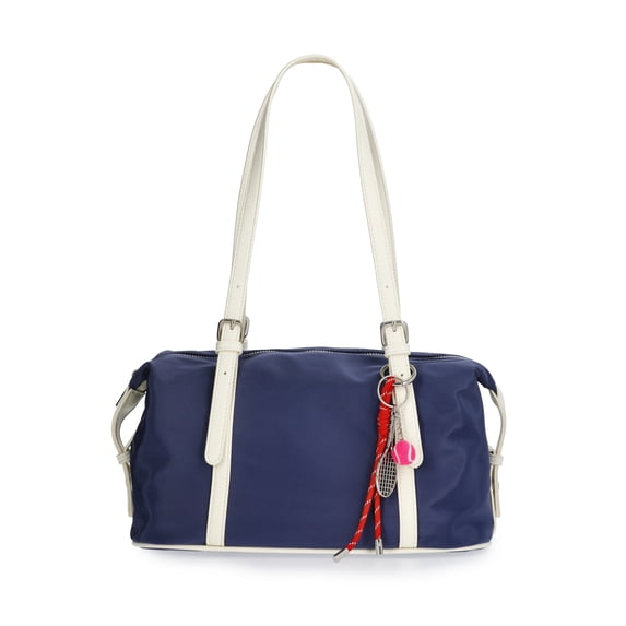No Boundaries Women's Clubhouse Shoulder Bag with Charm, Navy - Walmart.com