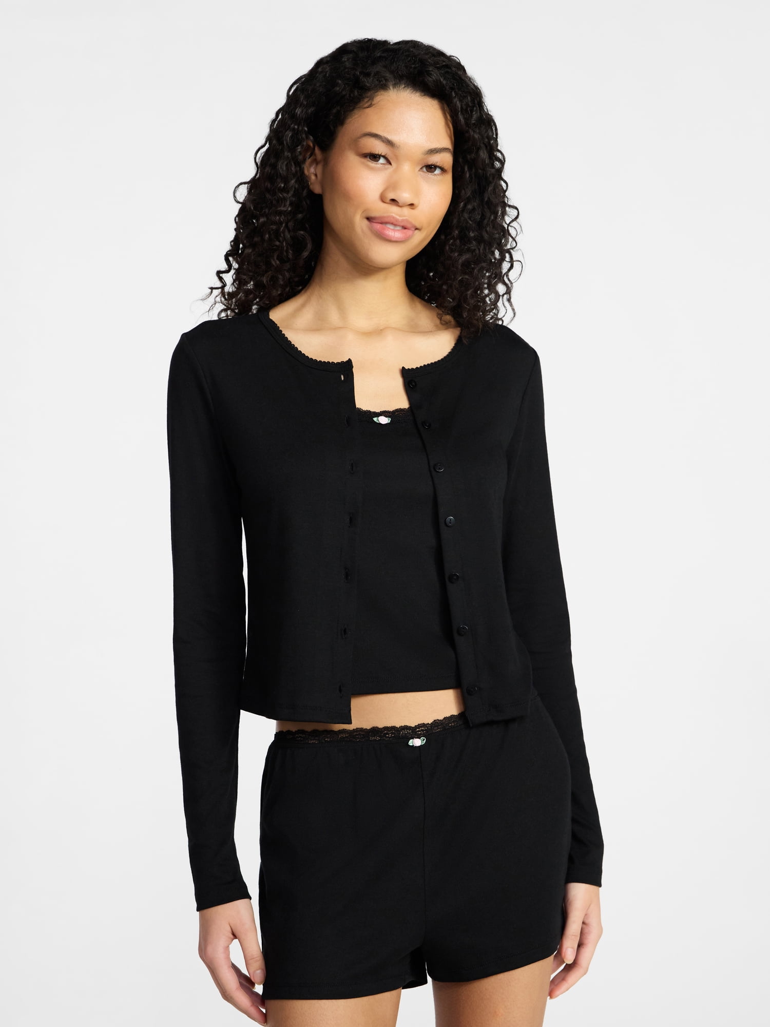 No Boundaries Sleep Pointelle Knit Cardigan, Women’s XXS-3X - Walmart.com