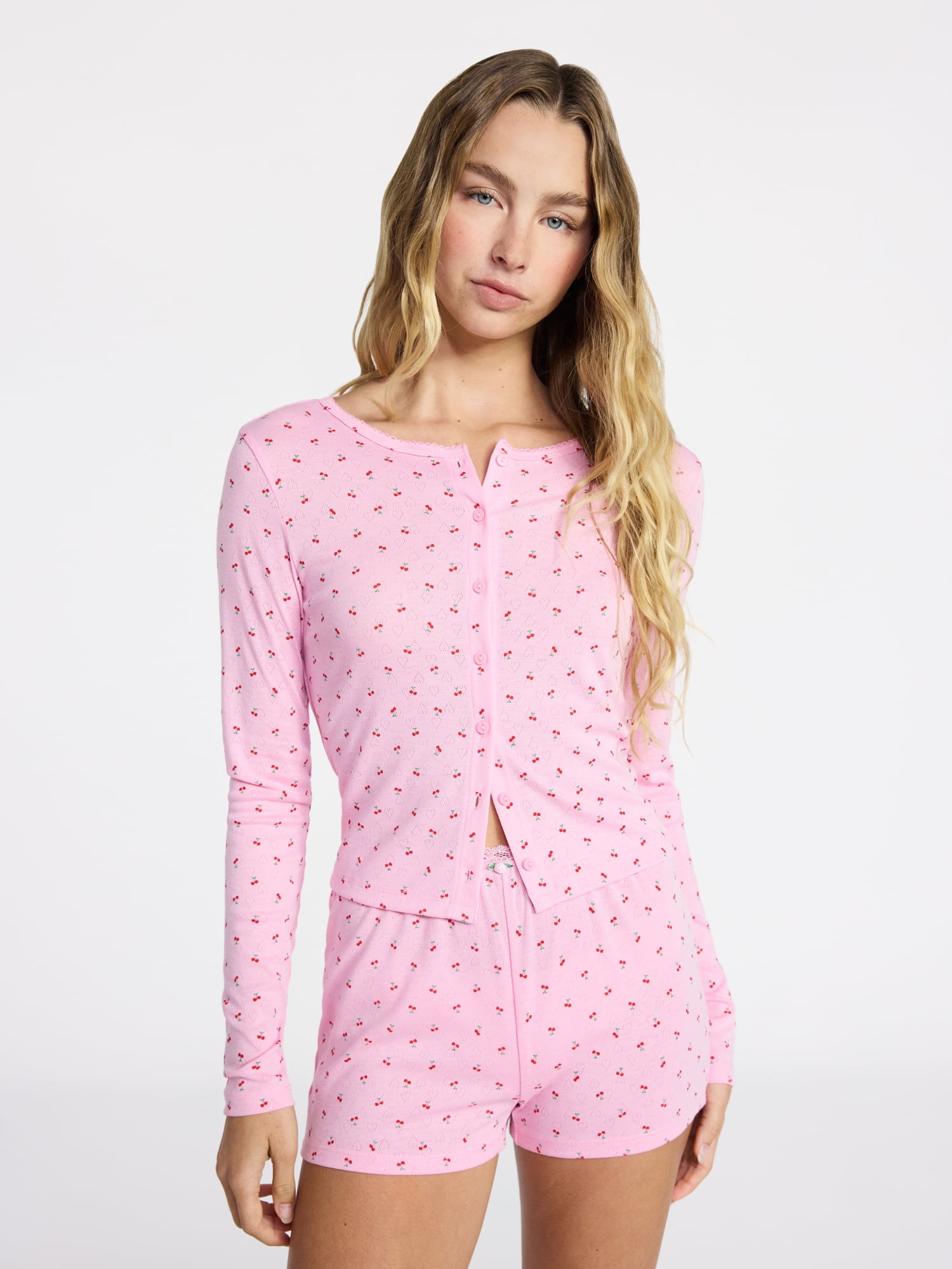 No Boundaries Sleep Pointelle Knit Cardigan, Women’s XXS-3X - Walmart.com