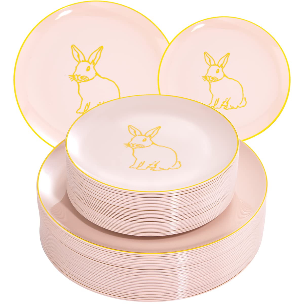 NOCCUR 60PCS Easter Plates KEF16 Designed by the Easter Bunny-10.25inch ...
