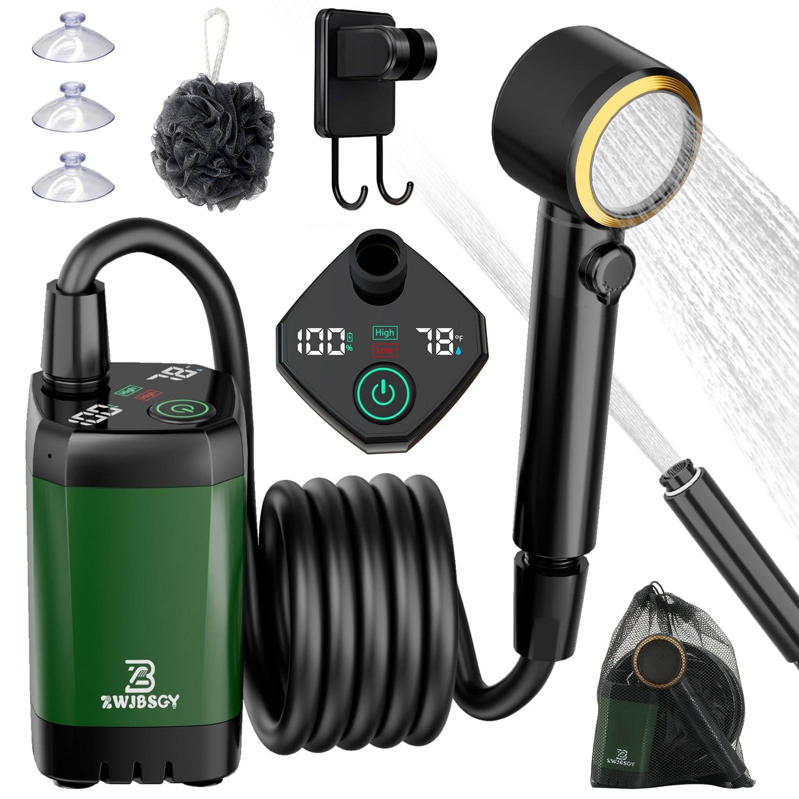 NOCOEX Portable Shower for Camping: 120Min Rechargable Portable Shower ...