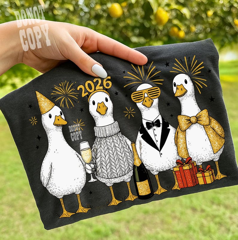 NODB Funny New Year Goose Shirt, Cute Goose New Year Shirt, 2026 ...