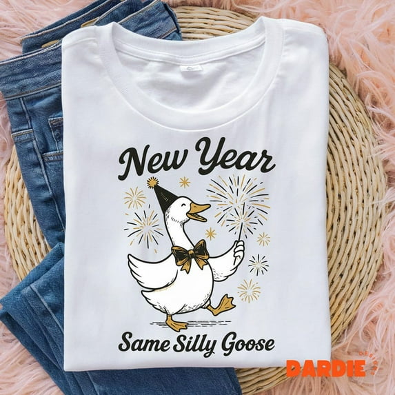 NODB New Years Goose Shirt Festive WHITE Unisex S-5XL Hot Trending ...