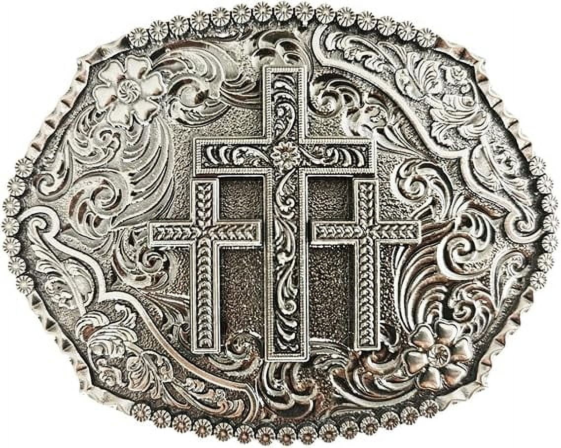 NODSUUP Men's Cross Belt Buckle with Metal Cross Design, Detachable ...