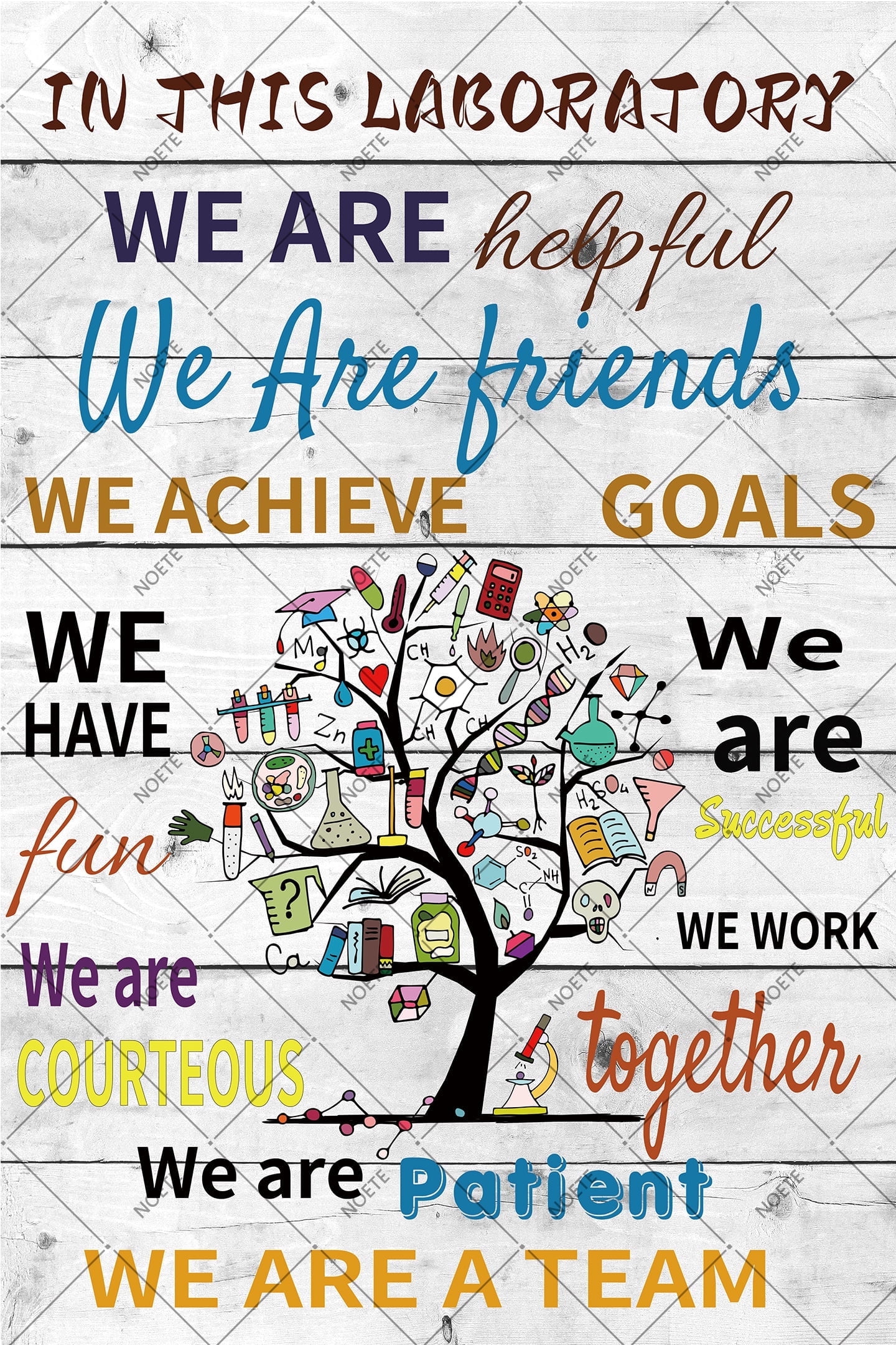 NOETE 12x16 Inch Science Wall Art Inspirational Laboratory Decor for ...