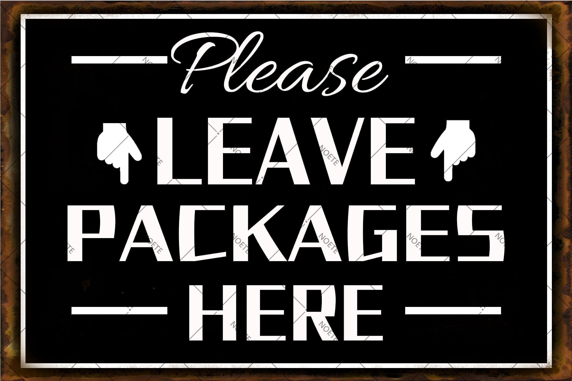 NOETE 8x12 Inch Aluminum "Please Leave Packages Here" Metal Tin Sign ...
