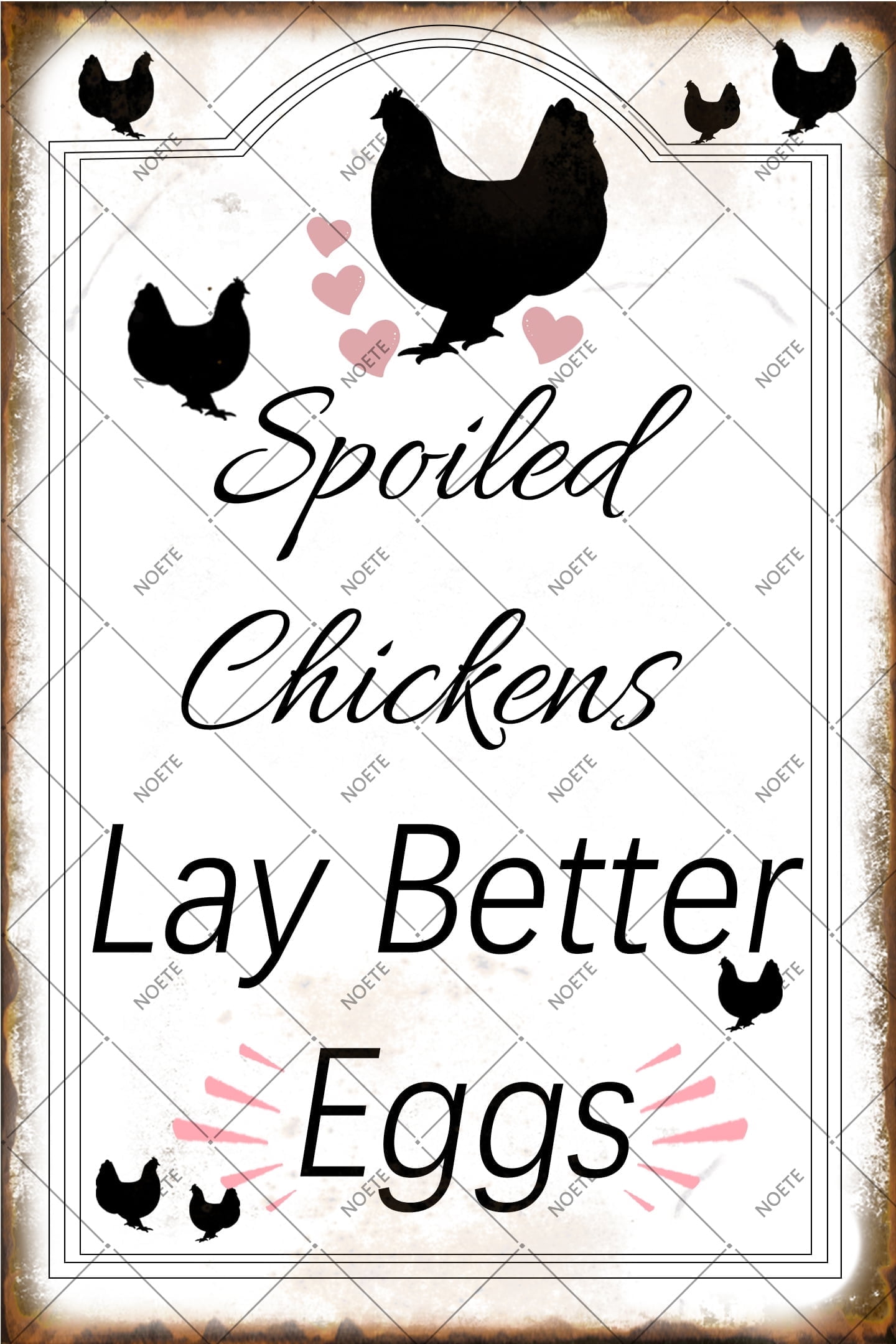 NOETE Chicken Coop Metal Tin Signs 8x12 Inch Funny Farmhouse Metal Sign ...